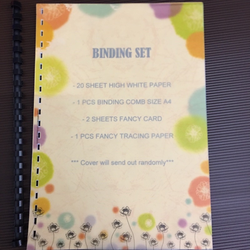 A4 Binding Set/Buku Skrap/ Project Paper /Buku Folio With Tracing Paper ...