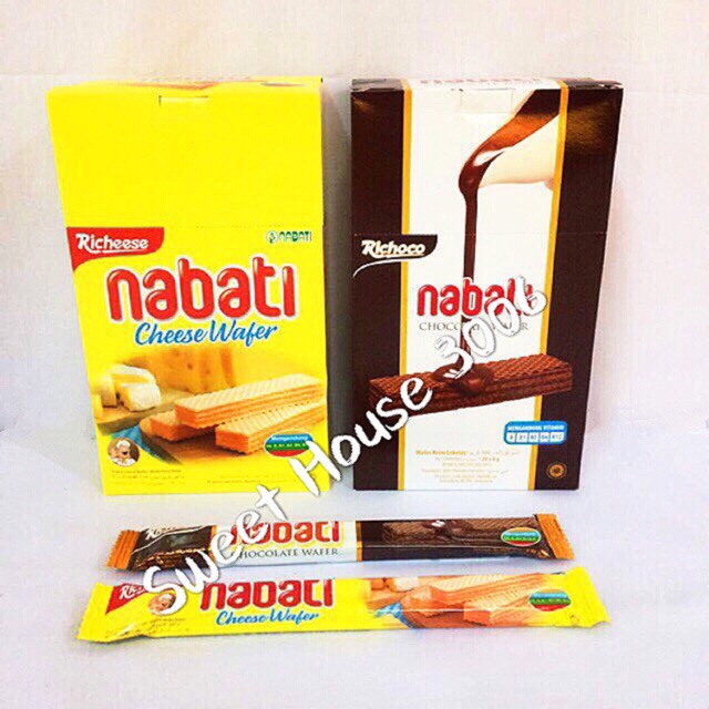 Nabati 7gm x 20pcs Wafer Cheese Chocolate Richeese Richoco Biscuits Childhood Snacks Biskut Keju ...