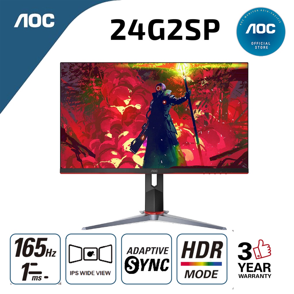 AOC 24G2SP(165Hz) / 24G2(144Hz) 23.8" 1Ms FHD Adaptive sync Gaming ...
