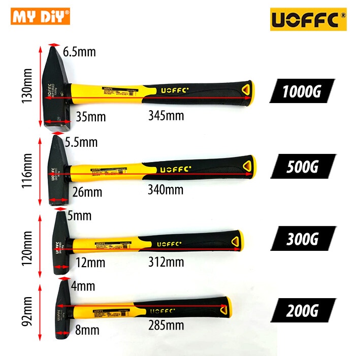 MYDIYHOMEDEPOT - UOFFC Machinist Hammer 200G - 1000G Blacksmith Sledge ...