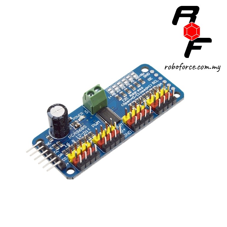 16-Channel Servo Motor Controller for Arduino/Raspberry Pi/ ARM/ 8051 Microcontrollers (STEM ...
