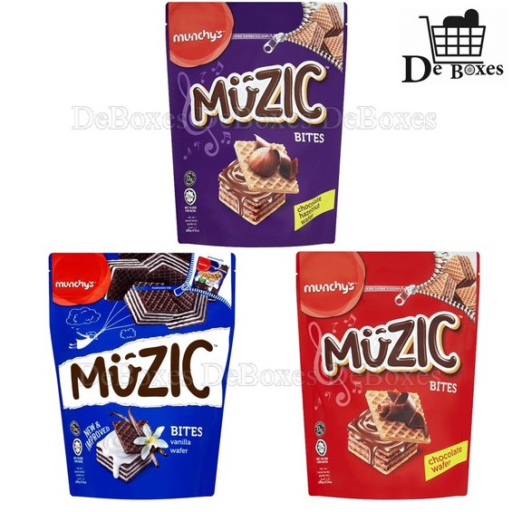 [READY STOCK] Munchy's Muzic Wafer Bites Chocolate Hazelnut/ Vanilla ...