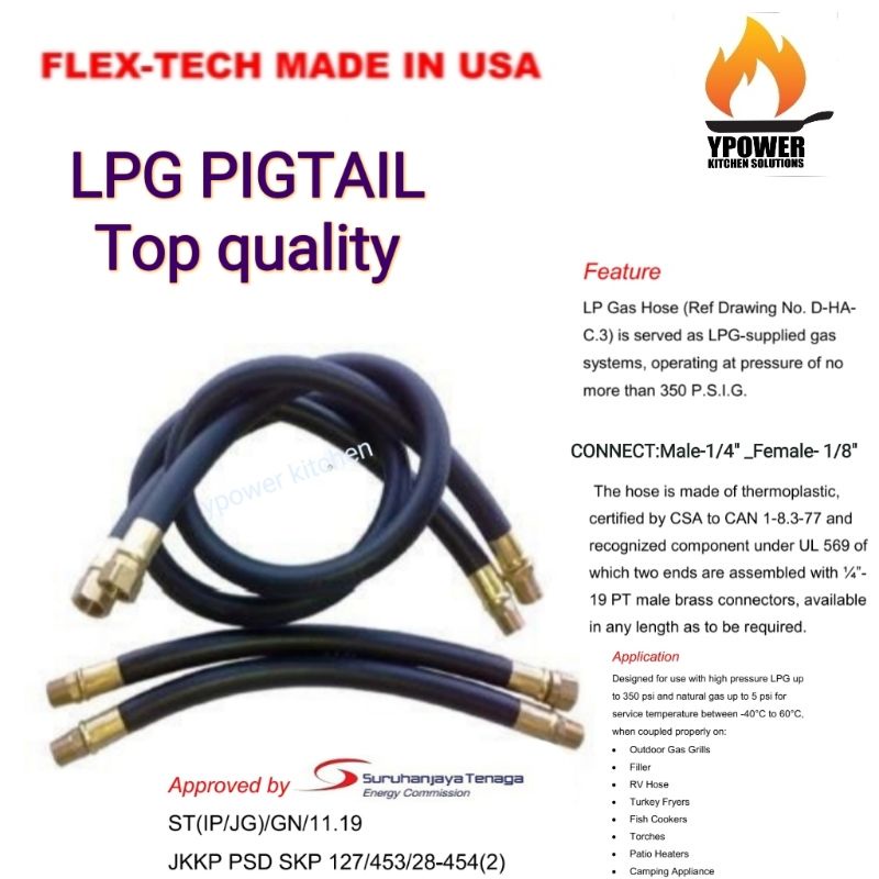 LPG PIGTAIL /FLEX TECH LPG PIGTAILS/MADE IN USA/READY STOCK!! | Shopee ...