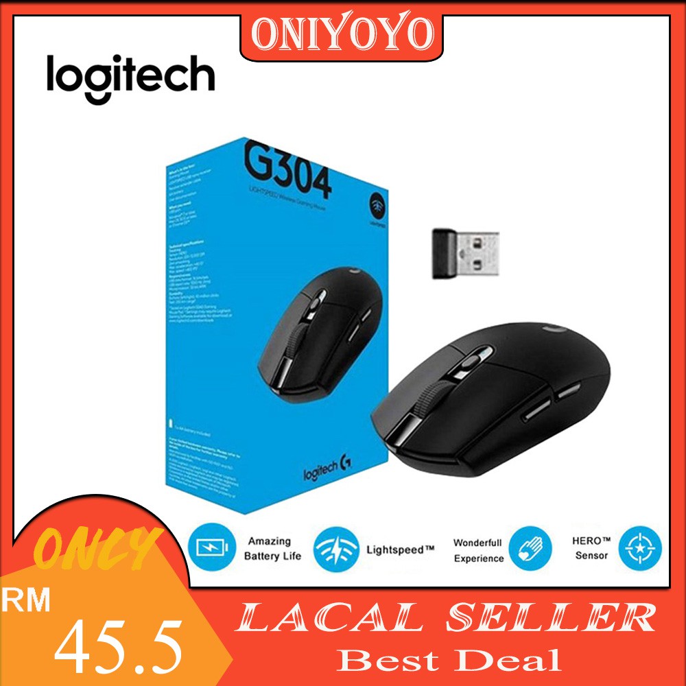 OEM Logitech G304 Lightspeed Wireless Gaming Mouse Black Color | BeeCost