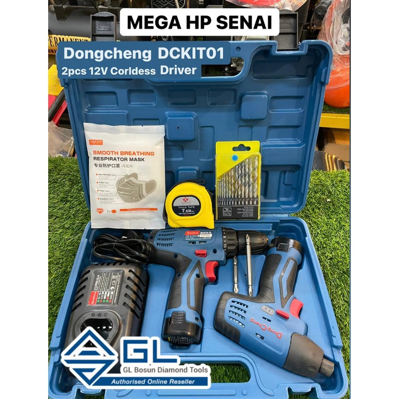 Dongcheng DCKIT01 (DCJZ10-10 + DCPL02-8) 12V Cordless Driver drill ...
