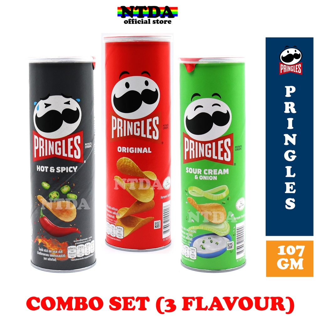 Pringles Flavour Combo Set - Original + Sour Cream & Onion + Hot ...