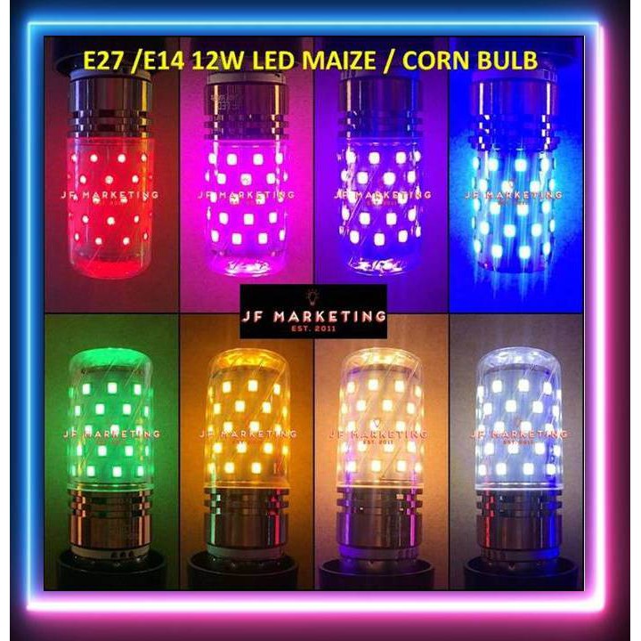 E14 220V 12W LED MAIZE / CORN BULB / COLOR BULB | Shopee Malaysia