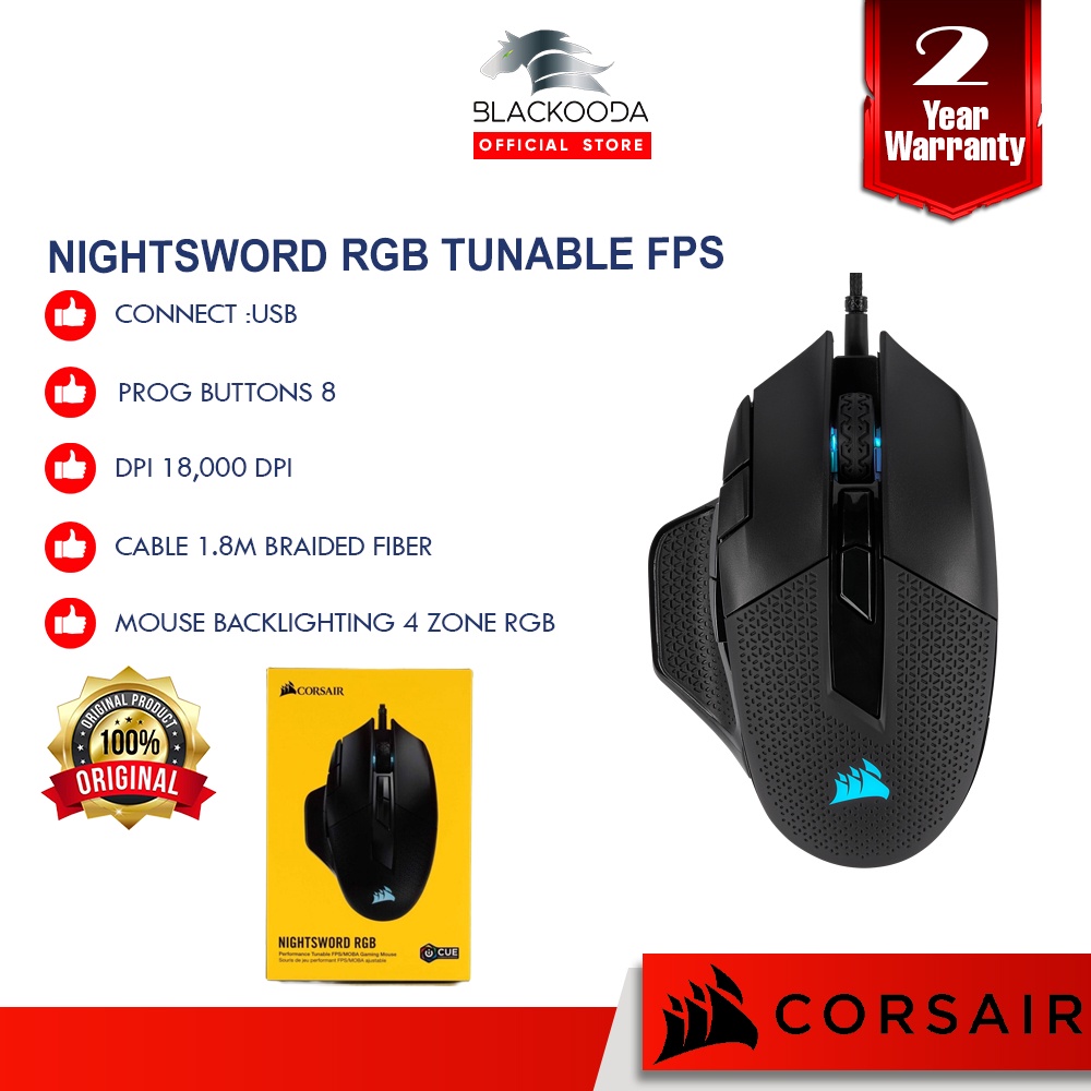 CORSAIR Nightsword RGB Tunable FPS/MOBA Gaming Mouse | Shopee Malaysia