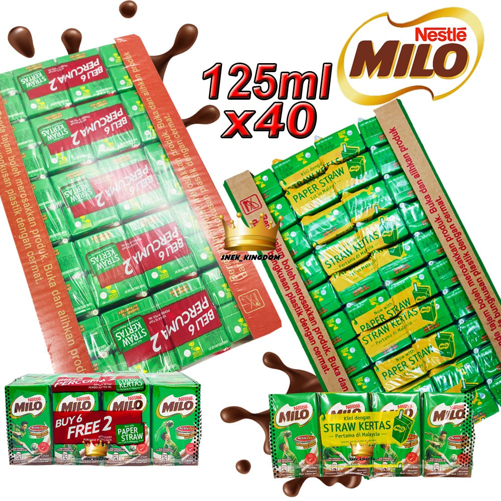 Nestle MILO Activ-Go UHT Chocolate Drink Malt Milo Kotak (125ml x 40 ... Nestle MILO Activ-Go UHT Chocolate Drink Malt Milo Kotak (125ml x 40 ...