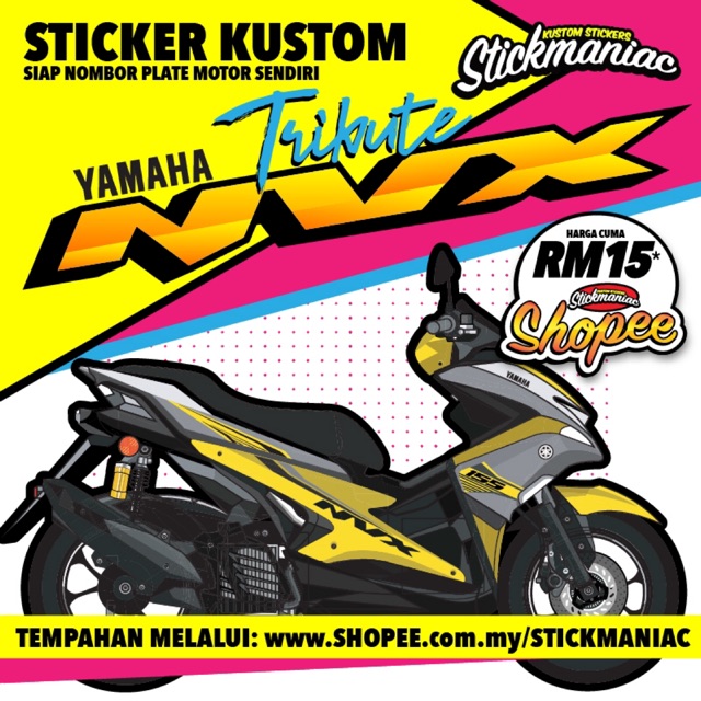 Yamaha NVX Sticker dengan nombor plate | Shopee Malaysia