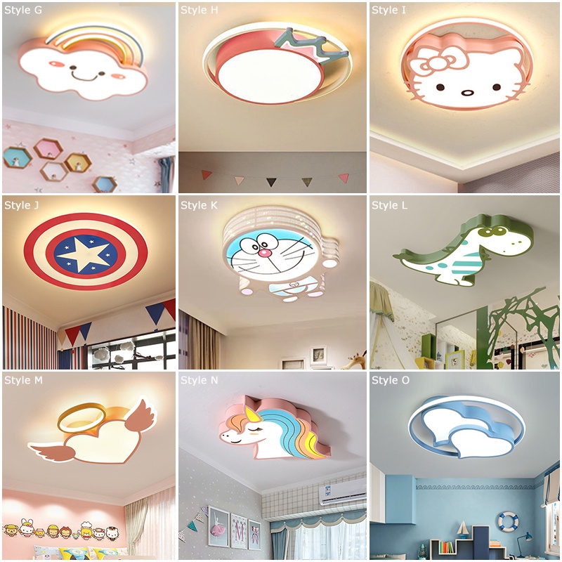 LED Cartoon Ceiling Lamp Modern Childern Bedroom Celing Chandelier ...