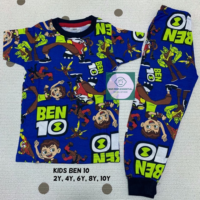 Kids Pajamas - Boy BenTen (BEN10) Full Printed Short Sleeves | Shopee ...