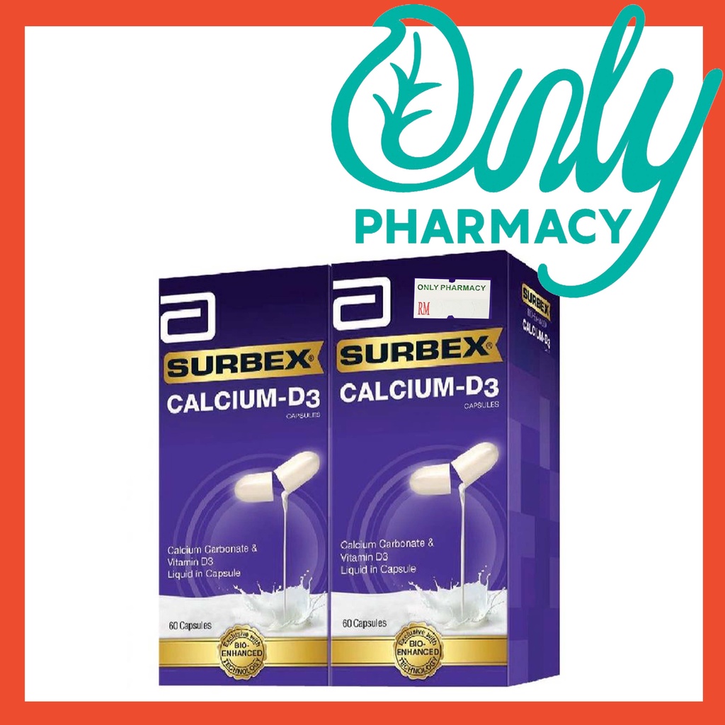 Abbott Surbex Calcium D3 60s or 2x60s (Kuat Tulang Kalsium Supplement ...