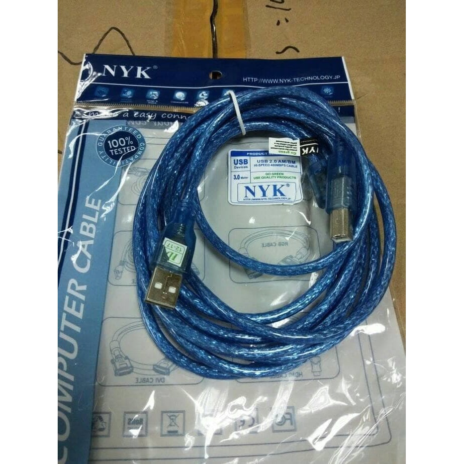 3m Transparant Blue Usb Printer Cable - 3 Meter Usb Printer Cable ...