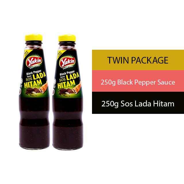 Yakin Black Pepper Sauce / Sos Lada Hitam 250g (TWIN PACKAGE) | Shopee ...