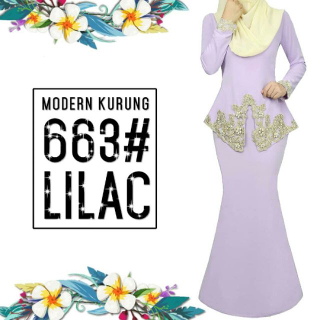 Baju Kurung Modern Lilac purple (xs to xl) | Shopee Malaysia