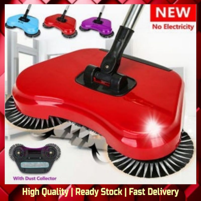 Deluxe Hand Propeller Sweeper Magic Spinning Broom Cleaning No Electric ...