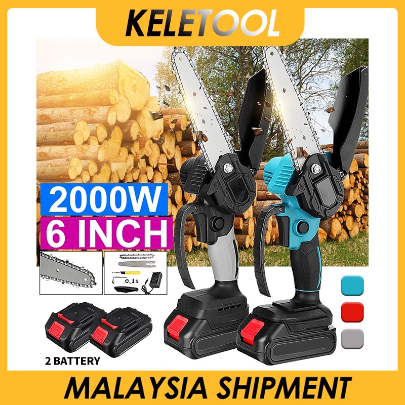 6 Inch Mini Electric Chainsaw Wood Cutter Cordless Trimming Saw one ...