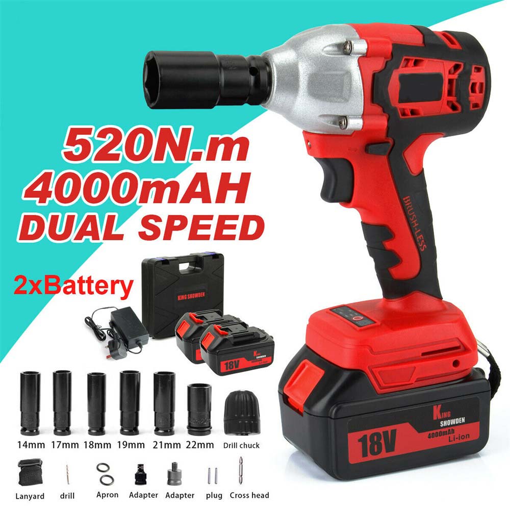 21V Cordless Impact Wrench, 6000mah Powerful Brushless Motor CONENTOOL ...