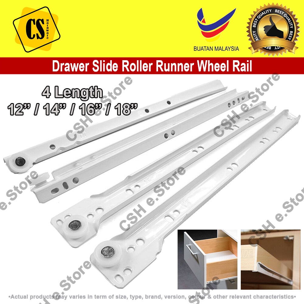 Drawer Slide Roller Runner Wheel Rail Roda Rail Drawer Track Laici Besi ...