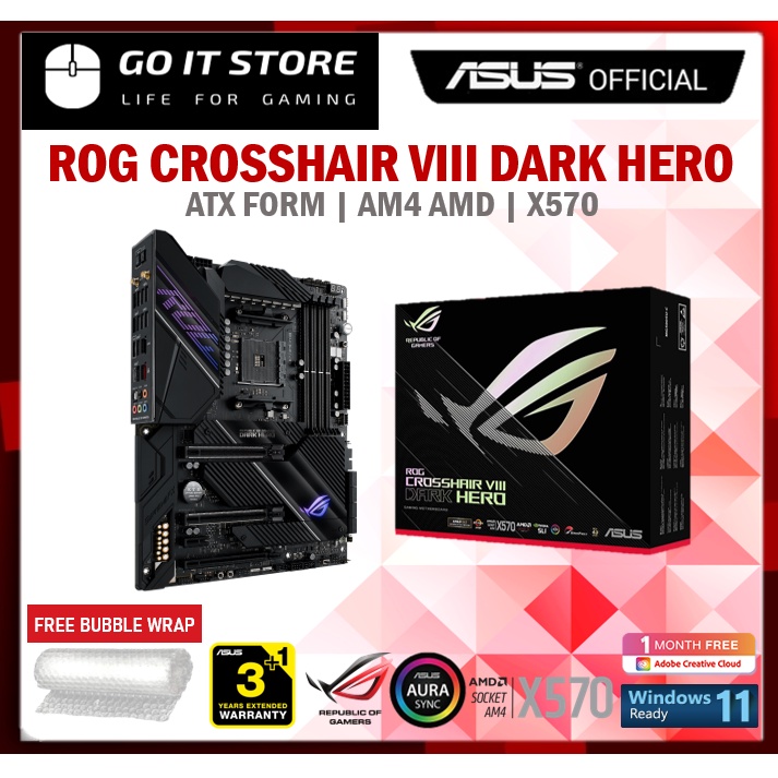 ASUS Rog Crosshair VIII Dark Hero AMD X570 ATX AM4 Gaming Motherboard With Aura Sync RGB ...