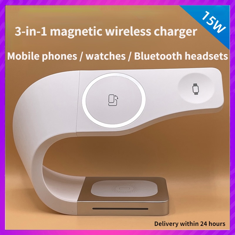 4-in-1 Wireless Charger IOS Android Apple Mobile Phone Watch Headset ...
