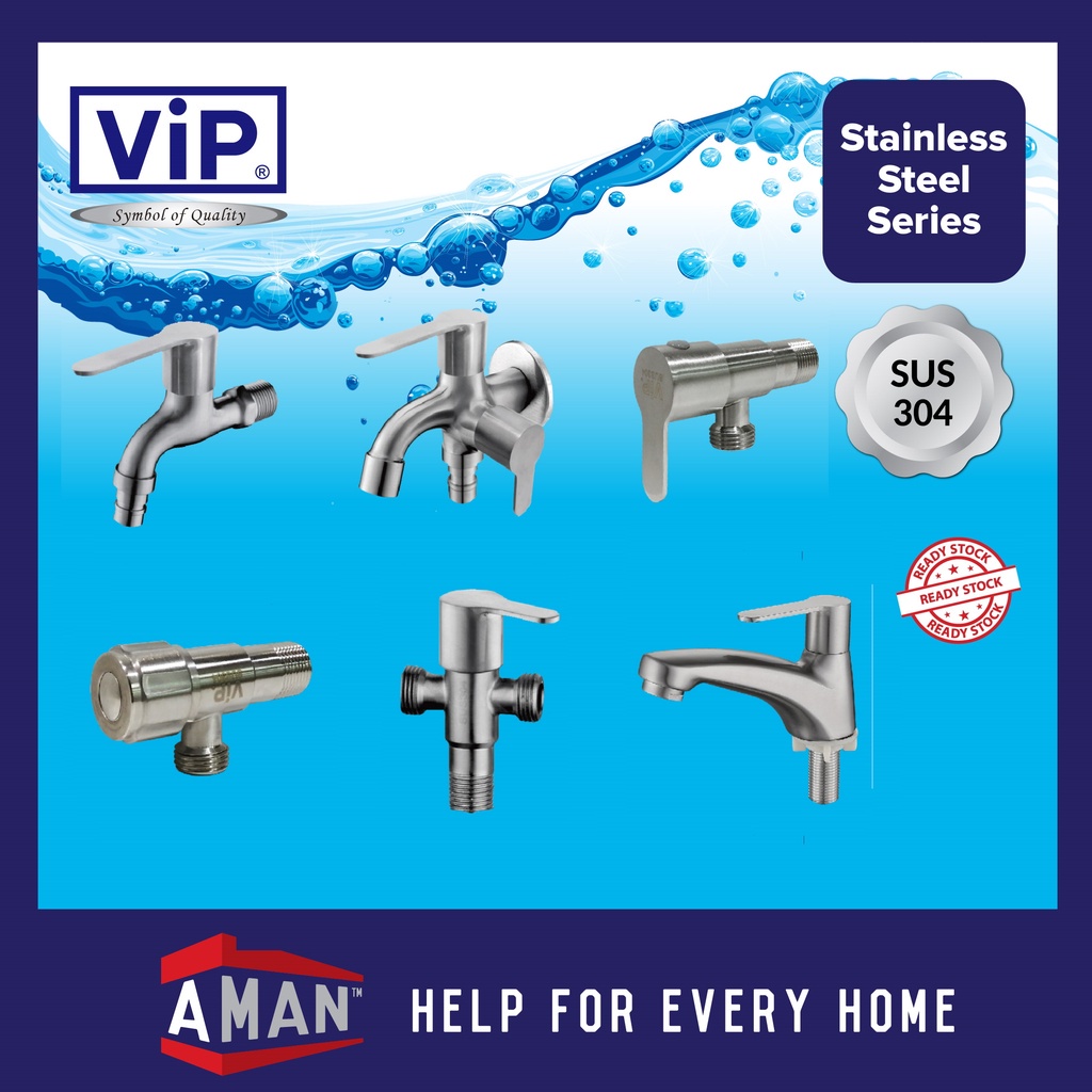 VIP SUS-304 Stainless Steel 2-Way Bidet Tap Flexible Hose With Nozzle ...