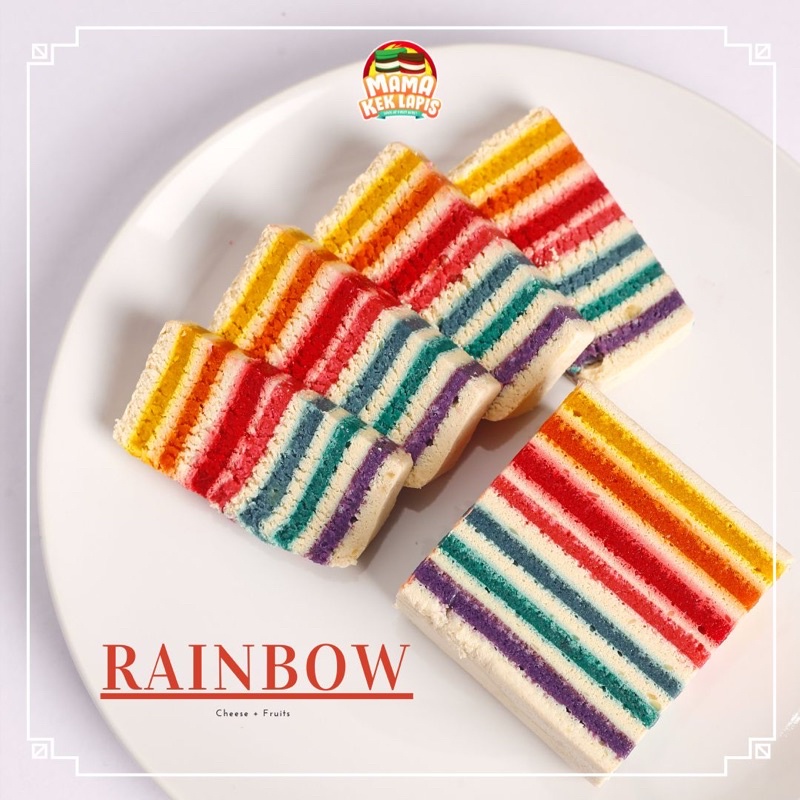 NEW FLAVOR : Kek Lapis Rainbow cheese (FRUITY) | Shopee Malaysia