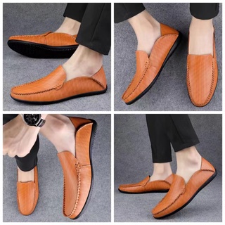 SCL READY STOCK Men's Casual Loafers Textured Boat Shoes Lightweight ...