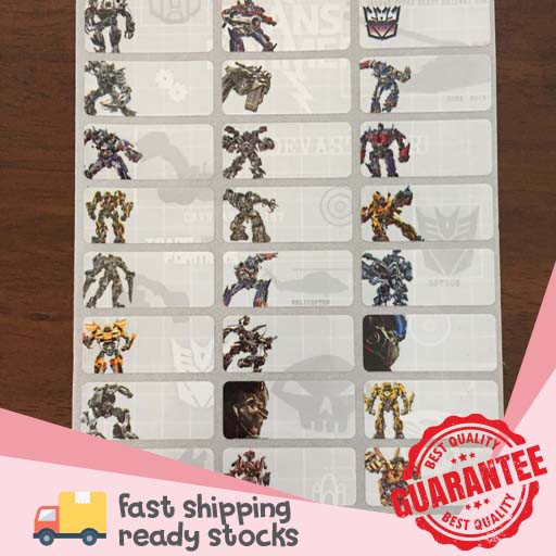 Transformer Sticker Name / Book Sticker / Cartoon Sticker / Waterproof ...