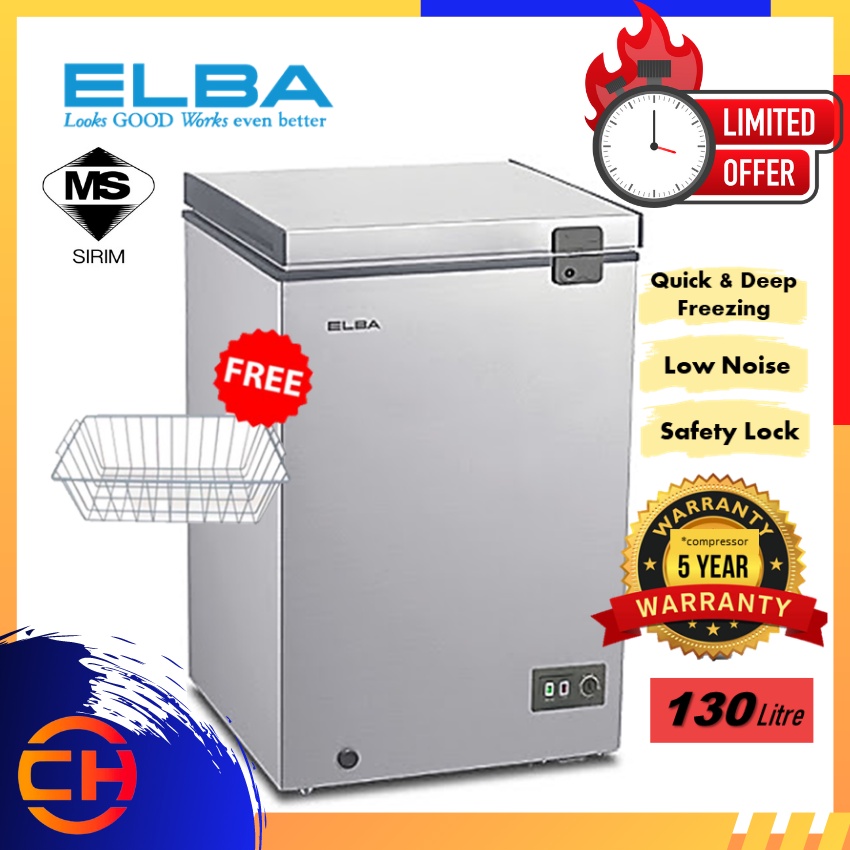 ELBA 130L CHEST FREEZER ARTICO EF-E1310(GR) PETI SEJUK | Shopee Malaysia