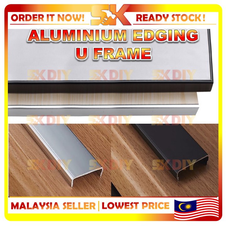 🇲🇾(PACKING 3Pcs Or 4Pcs) ALUMINIUM EDGING Aluminium U Frame 3G Door ...