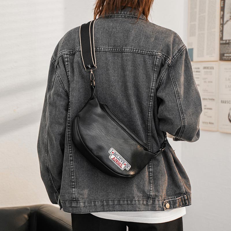 Leather Sling Bag Women Small Satchel Shoulder Bag Korean Style ...