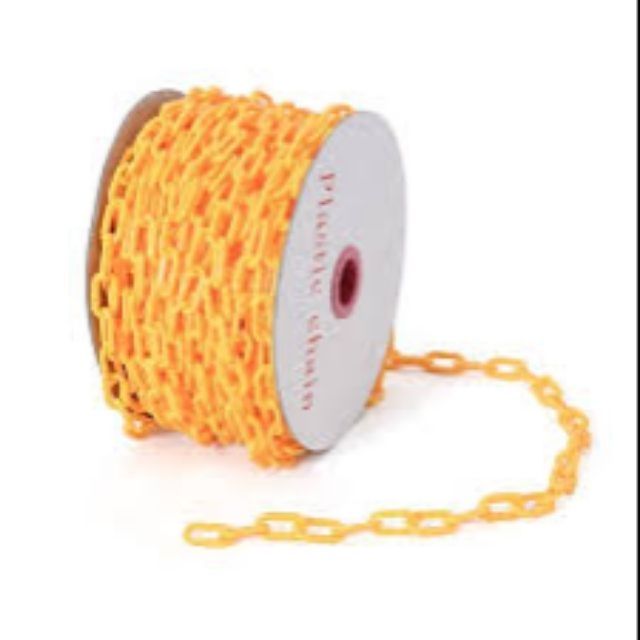 PVC PLASTIC CHAIN 6MM X 25M (YELLOW) 1 ROLL/ rantai plastik | Shopee ...