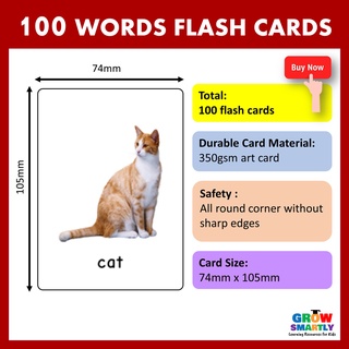 First 100 Words Flash Card Early Learning Flash Card for Baby Flash ...