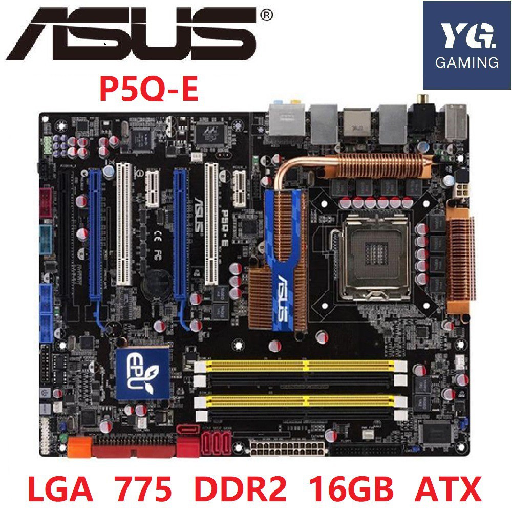 Asus p5q-e desktop motherboard p45 socket lga 775 for core 2 duo quad ddr2 16g uefi atx bios ...
