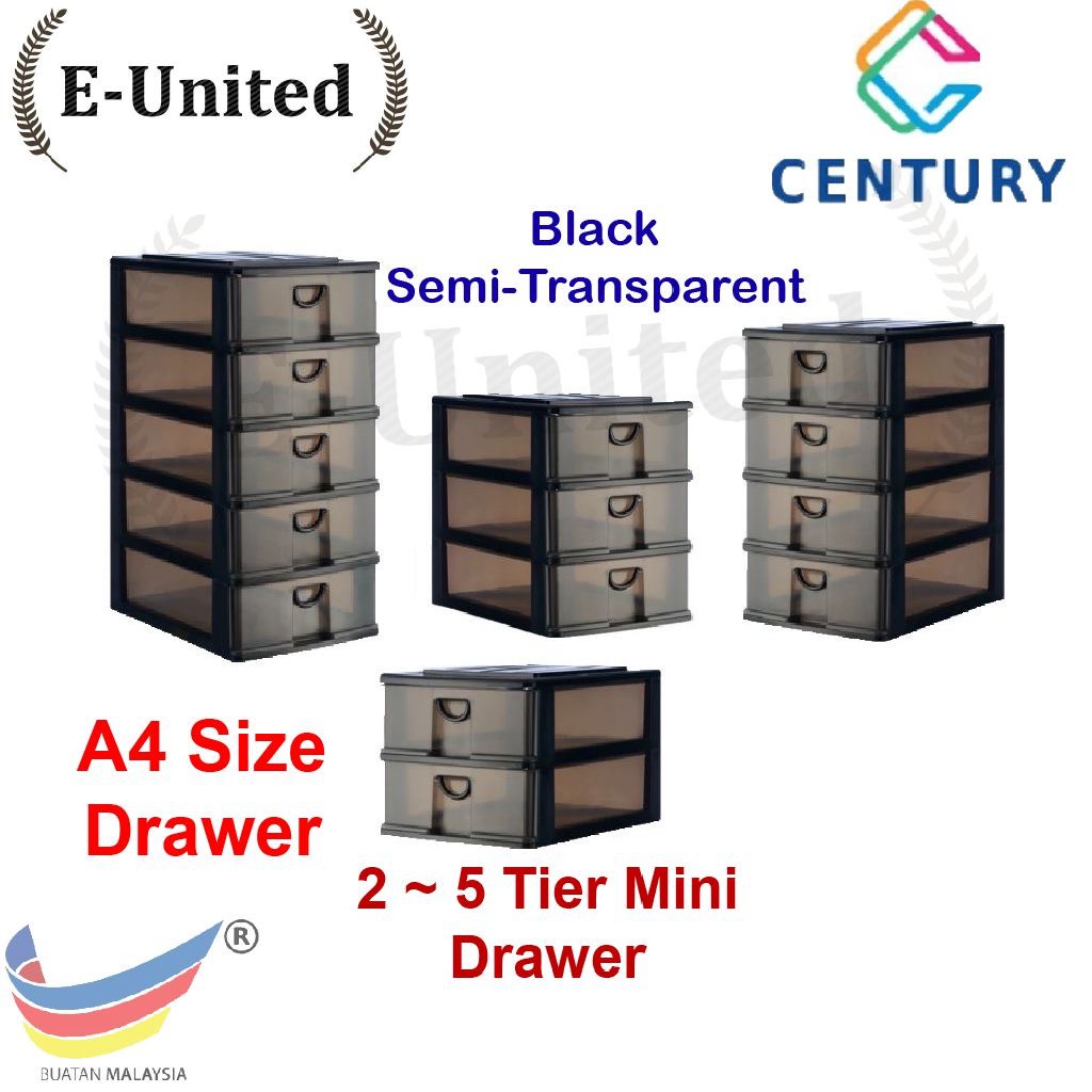 Century* Black Frame A4 Mini Drawer / Document Storage / Stationary ...