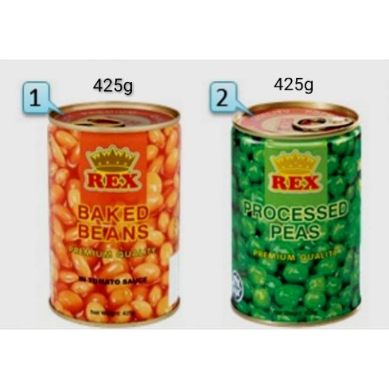 Rex Baked Beans / Processed Peas 425g | Shopee Malaysia