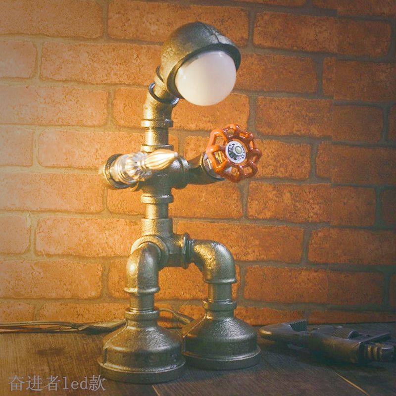 Creative Iron Tube Edison Led Table Light Fixtures Industry Loft ...