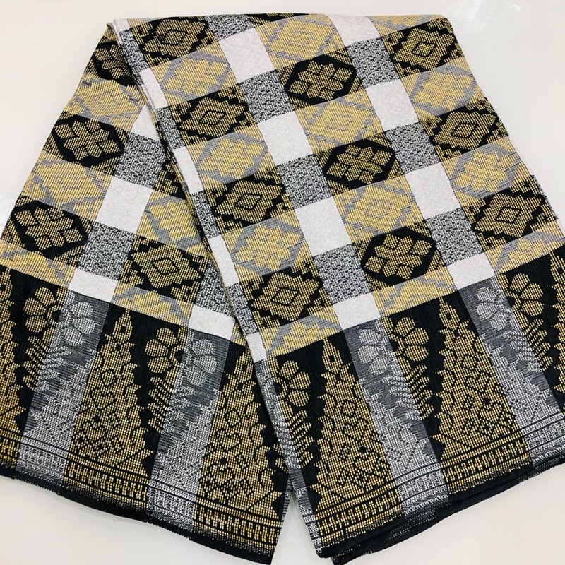 Samping Tenun Hitam - Mix Benang Gold/Silver/White | Klasik Design ...