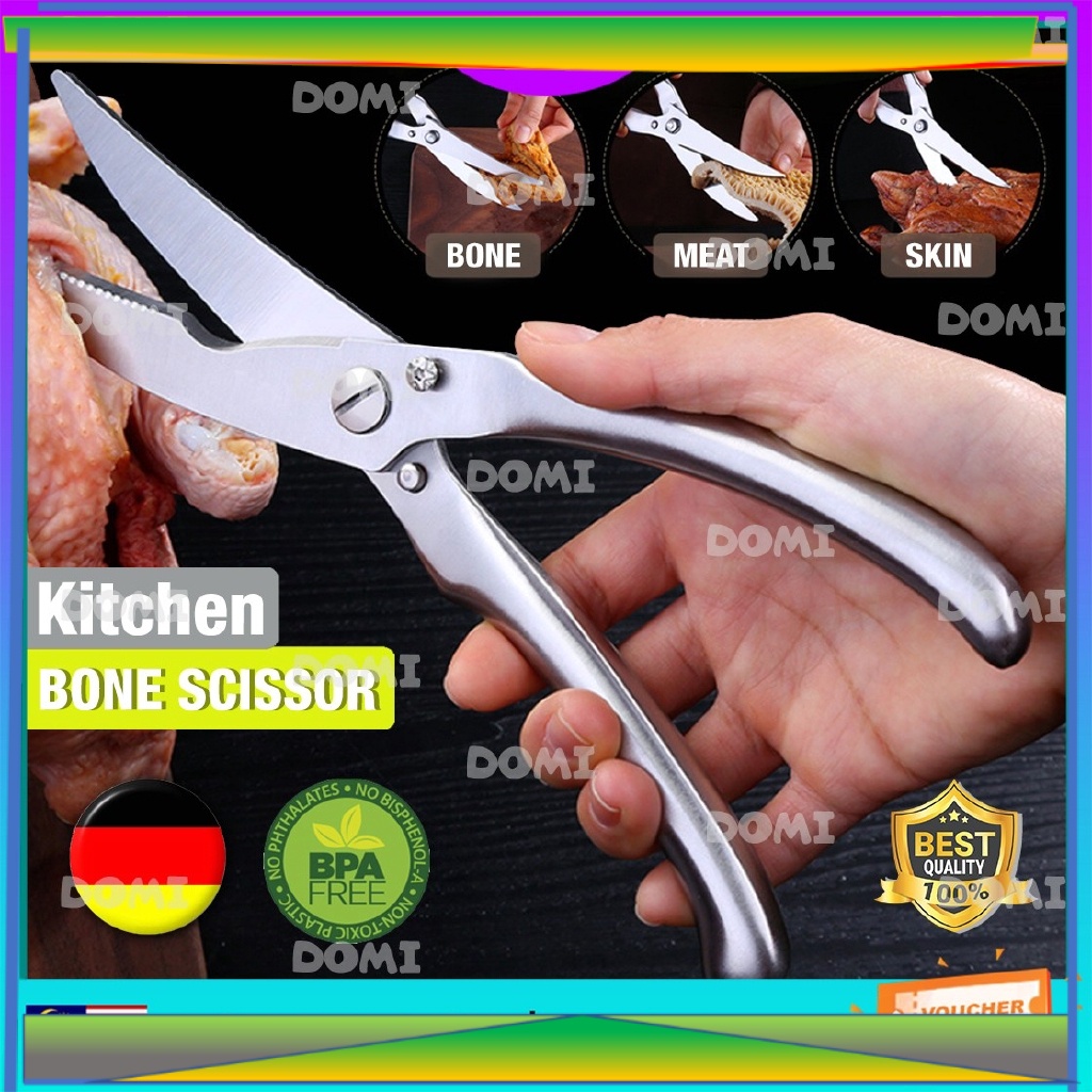 Premium German Heavy Duty Stainless Steel Scissors Shear Cut Bone Meat Seafood Fish Food Gunting ...