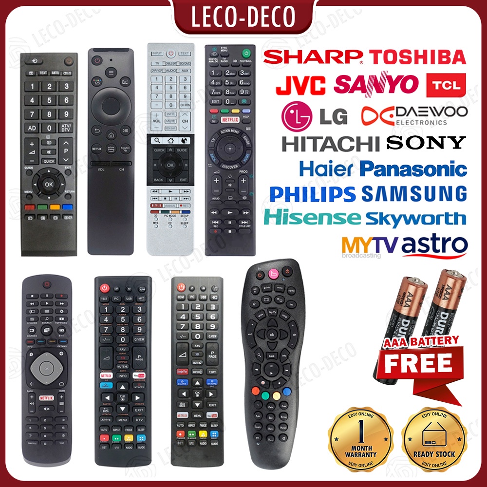 MULTI BRAND UNIVERSAL LG SAMSUNG LCD LED SMART TV REMOTE CONTROL ...