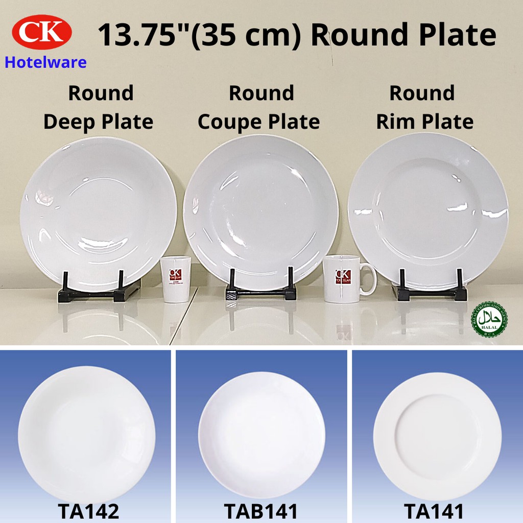 CK Porcelain, 35 cm Round Plate / Deep Plate / Coupe Plate / Flat Plate ... CK Porcelain, 35 cm Round Plate / Deep Plate / Coupe Plate / Flat Plate ...
