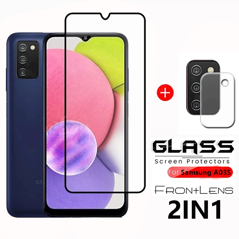2 In 1 Tempered Glass Film For Samsung Galaxy A03S A 03s A03 s Clear ...