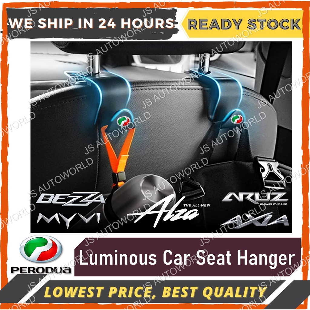 Perodua Car Headrest Hook Back Seat Hook Multifunction Hook Hanger Glow Effect Alza Myvi Ativa ...