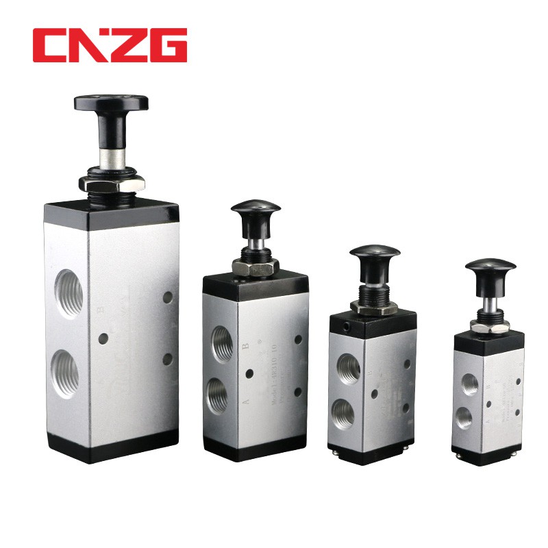 5 way 2 position pneumatic air hand lever operated valve solenoid valve port 1/4" manual control ...