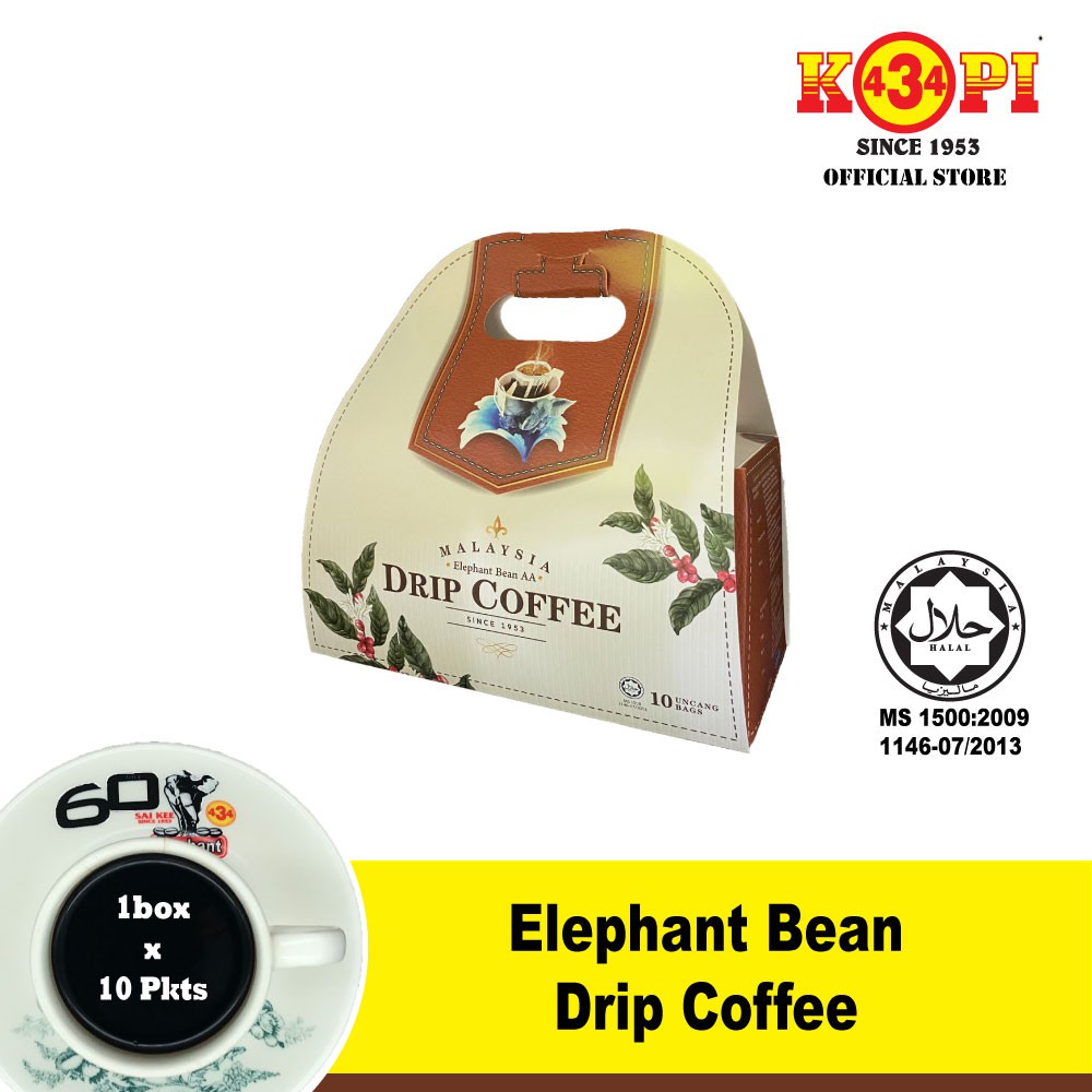 Muar kopi 434 Elephant bean Drip Coffee 10 pack | Shopee Malaysia