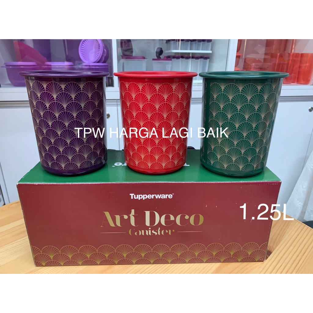 Tupperware Printed One Touch OT Art Deco Canister 1.25L (3pcs) | Shopee Malaysia