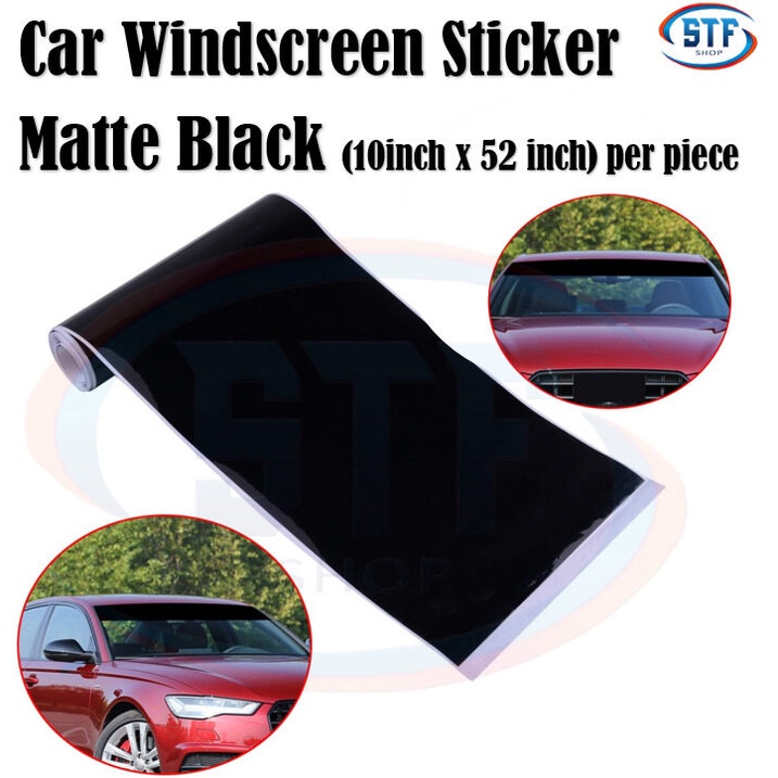 Flat Black Color Sticker 10in x52 in Car Windscreen | Shopee Malaysia