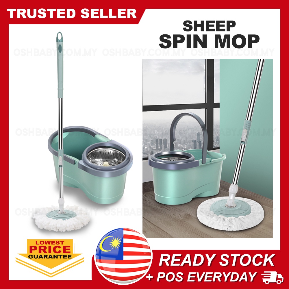 Sheep Spin Mop Hand free mop Microfiber 360 Degree Rotating Magic Floor ...